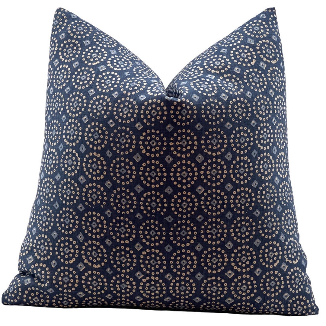 Peter Dunham Sari in Indigo Pillow Cover, Luxury Designer Pillows ...
