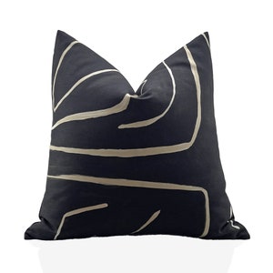 Kelly Wearstler Graffito Pillow Cover in Onyx/beige, Black Pillow ...
