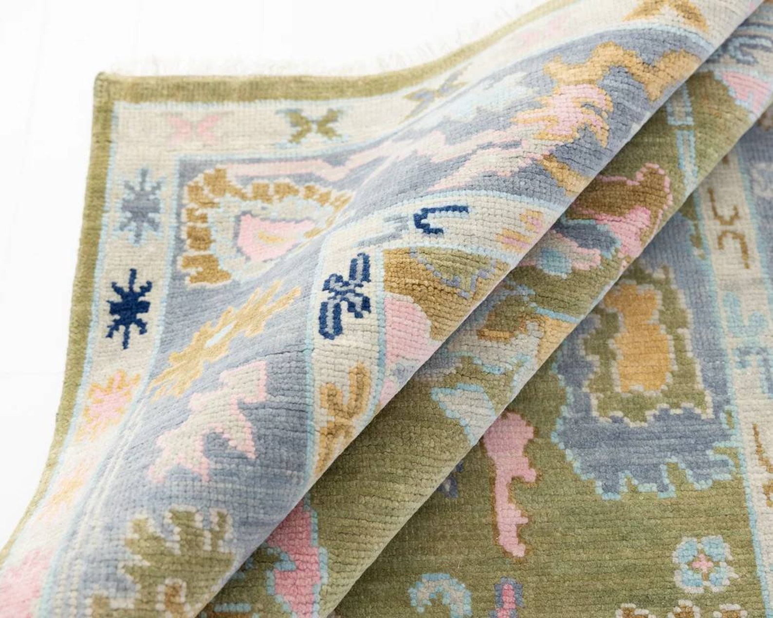 Traditional Pink Blue and Green Modern Oushak Rugs. - Etsy