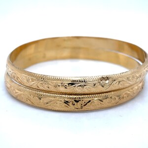 Antique Gold Bracelet, 18K Yellow Gold Bangle Bracelet, Antique Jewelry ...