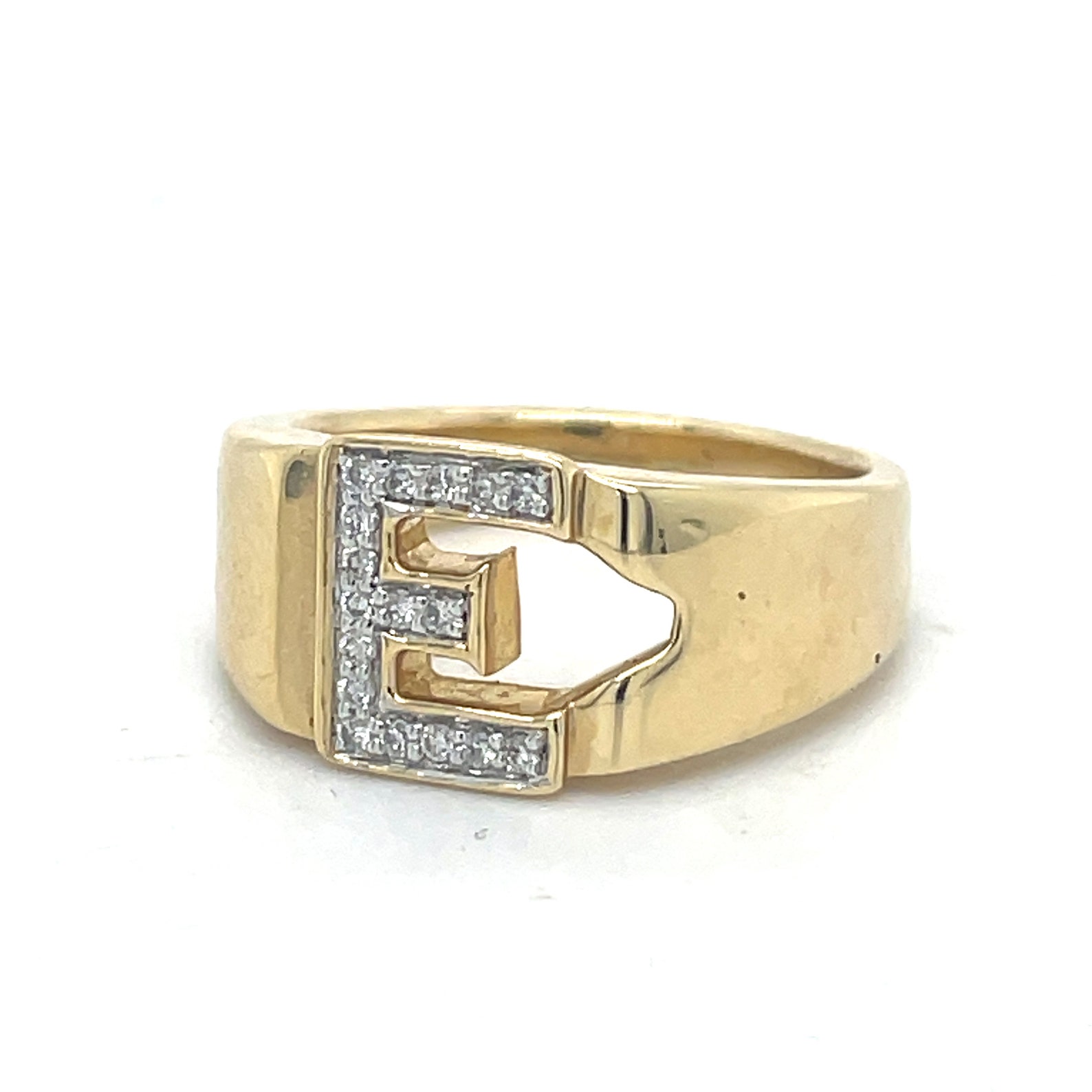 E Letter Ring, Name Ring, Initial Men Ring, Men Diamond Ring, 14k ...