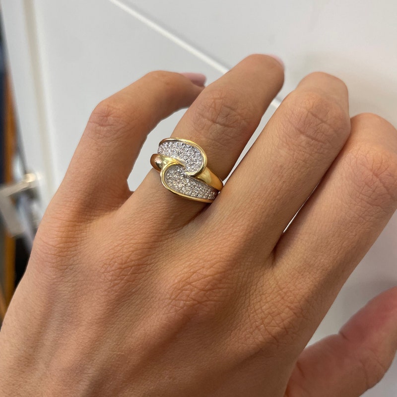 Diamond Wave Ring - Etsy