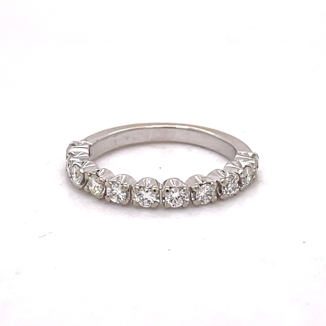 Dainty Diamond Band Pinky Ring, Estate Jewelry, 0.3CT Natural Diamonds ...
