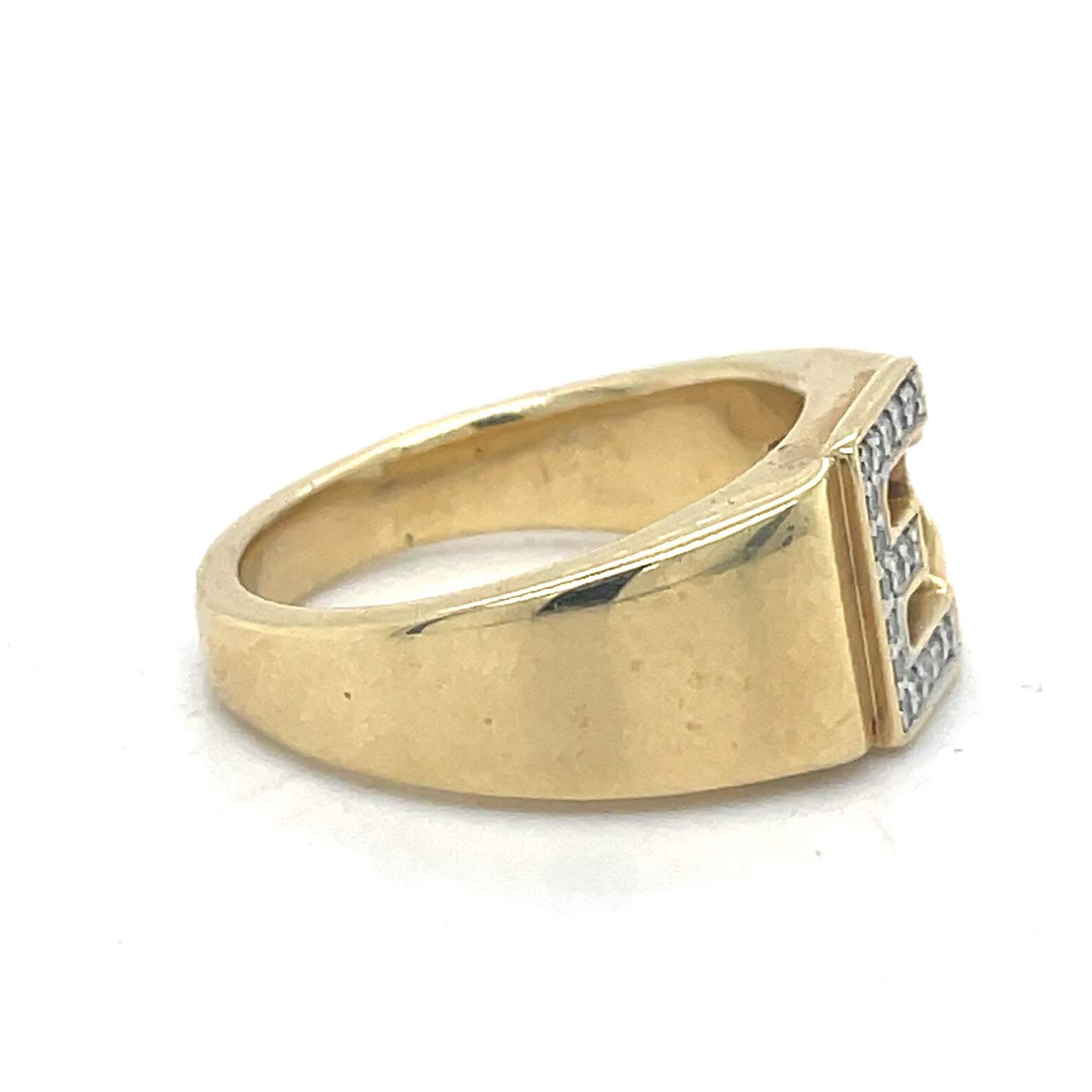 E Letter Ring, Name Ring, Initial Men Ring, Men Diamond Ring, 14k ...