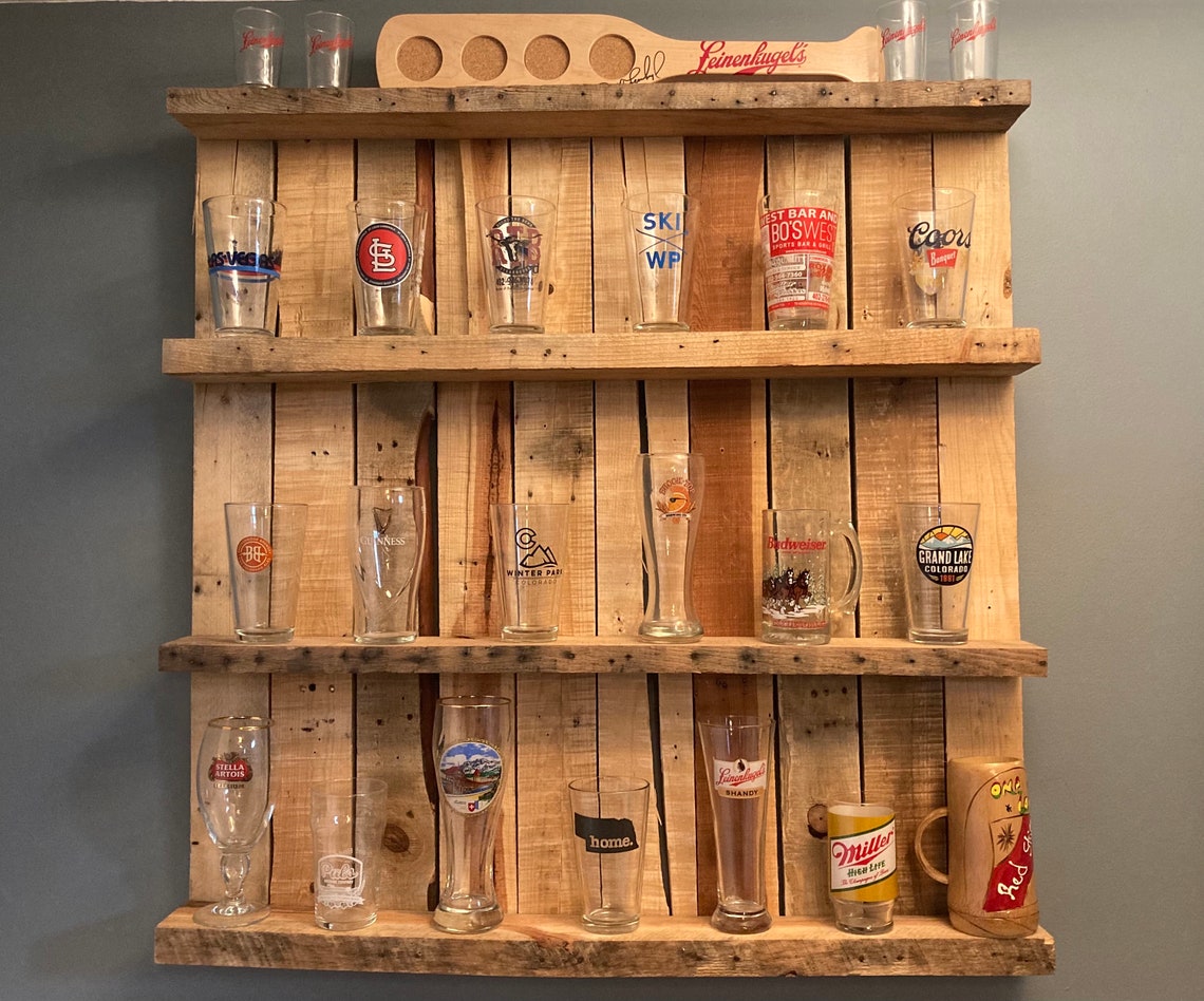 Rustic Pallet Shelf | Authentic Rustic Hand Crafted Wood Shelves ...