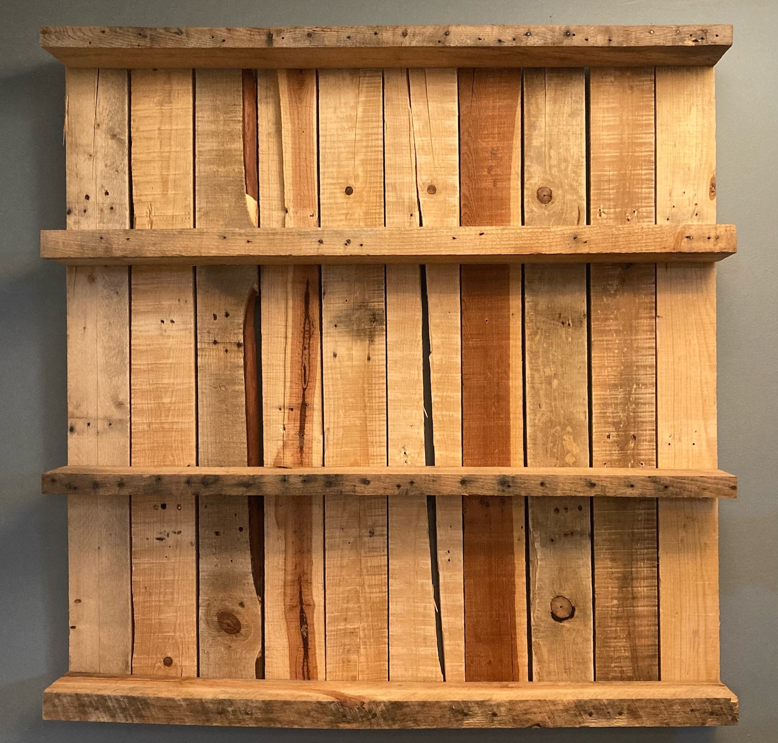 Rustic Pallet Shelf | Authentic Rustic Hand Crafted Wood Shelves ...