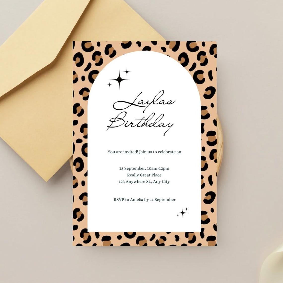 Leopard Print Birthday Invitation - Etsy