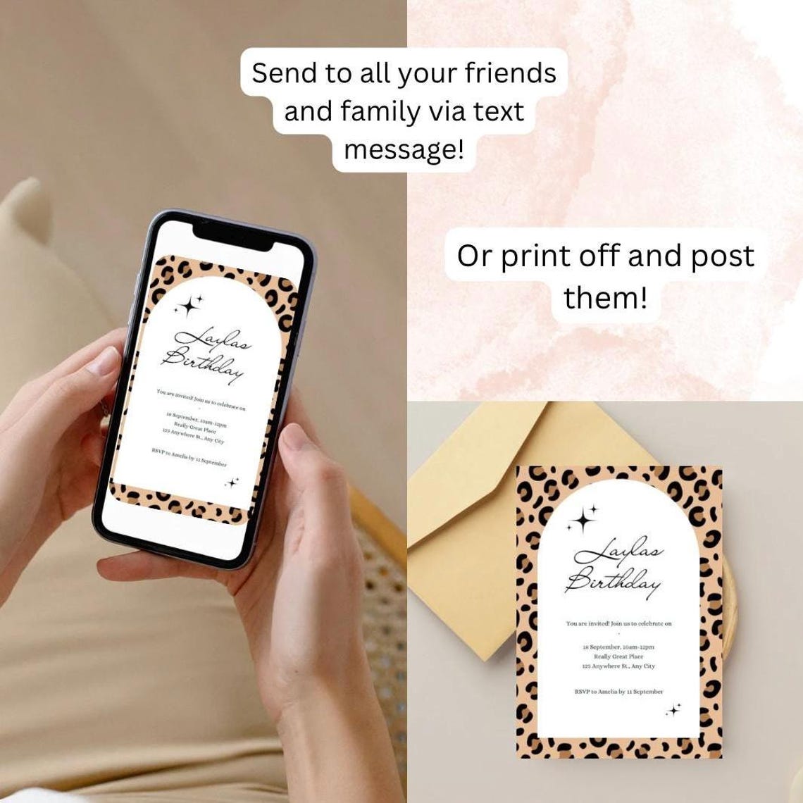 Leopard Print Birthday Invitation - Etsy