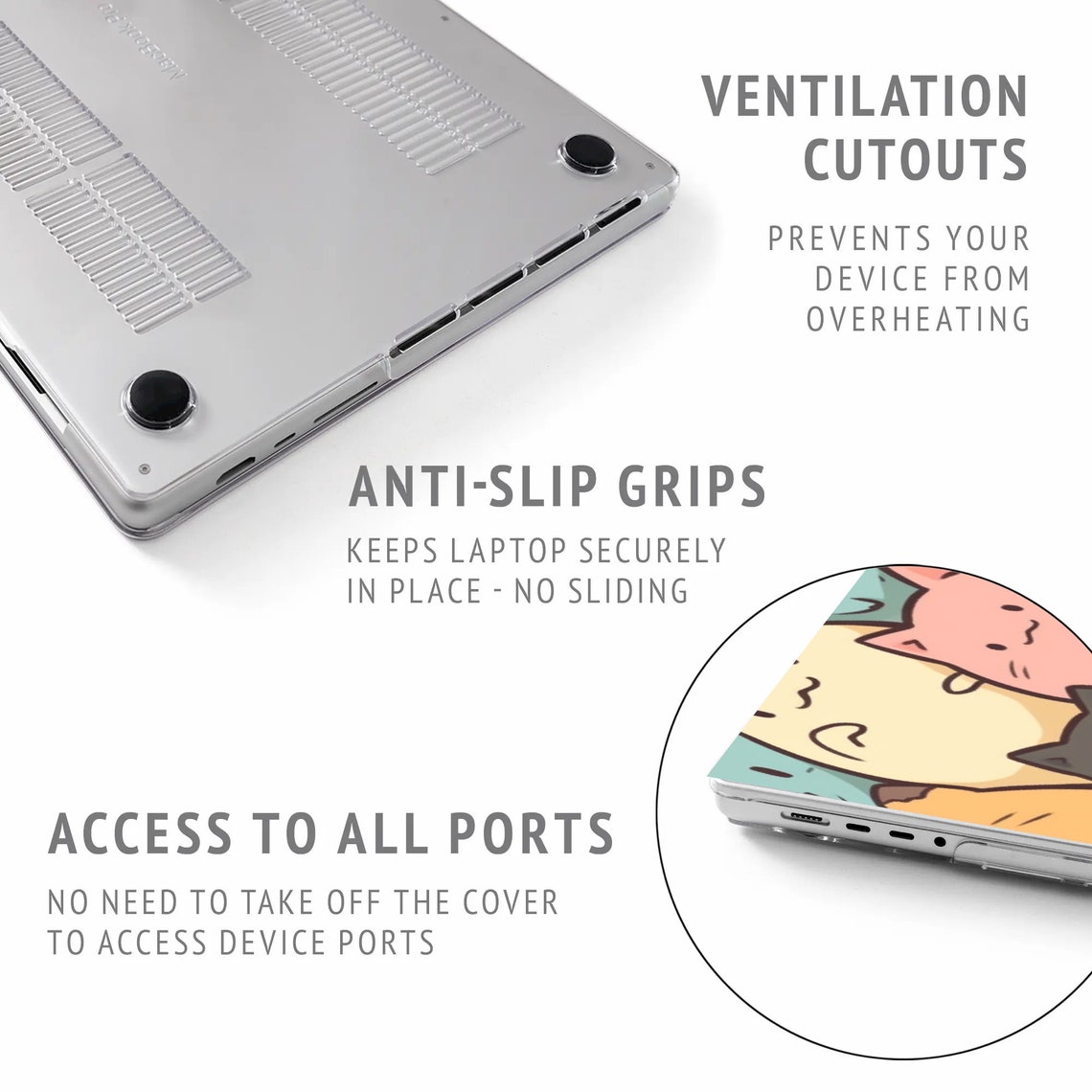 Cute Kittens MacBook Case Pets Cats Laptop Cover, Hard Shell, Cute ...