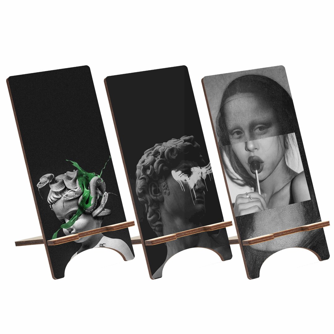 Aesthetic Art Wood Phone Stand, Portrait Holder, Gift, Docking Station ...