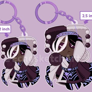 Cookie Run Keychains - Dark Cacao Cookie and Mystic Flour Cookie - Etsy
