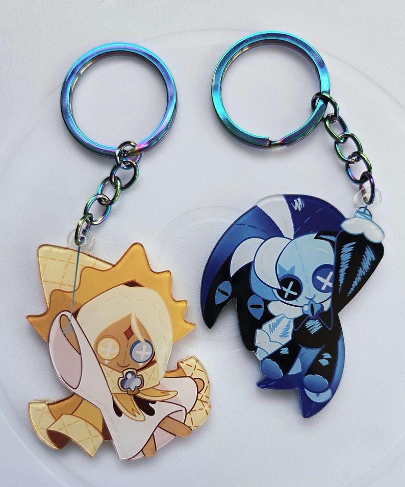 PRE-ORDER Cookie Run Keychains - Shadow Milk Cookie and Pure Vanilla ...