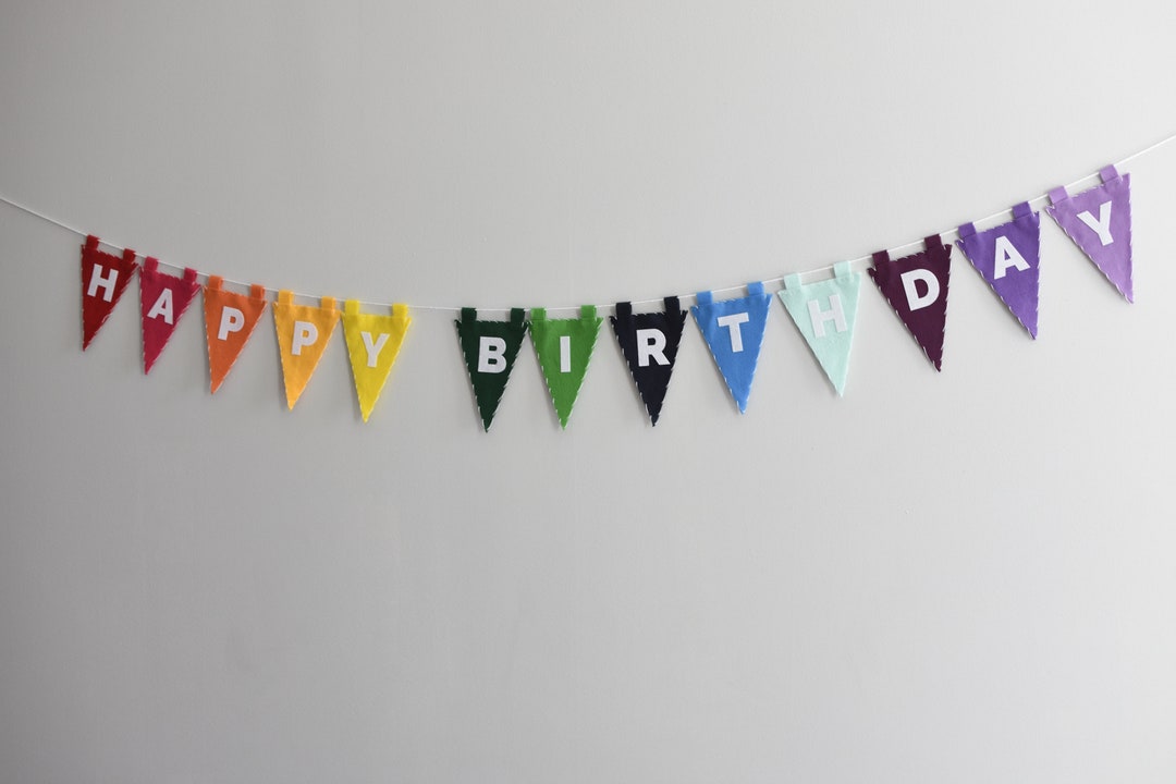 Happy Birthday Felt Banner, Reusable Felt Banner, 1st Birthday Banner ...
