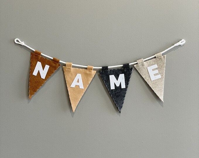 Name Banner, Name Garland, Custom Banner, Neutral Name Banner, Colorful ...
