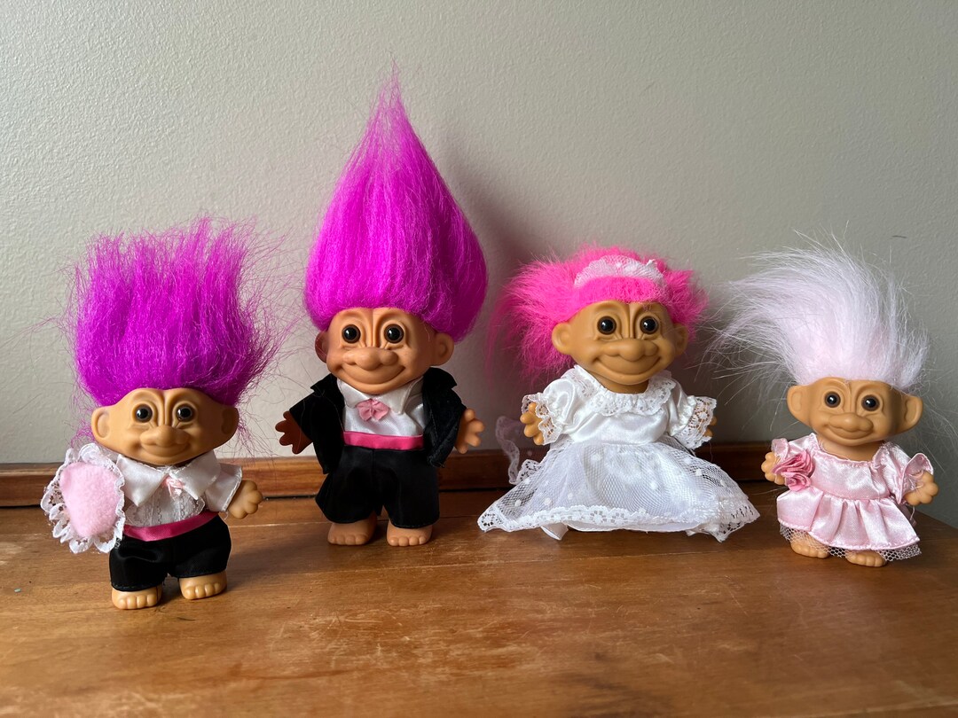 Vtg Wedding Trolls set of Four - Etsy
