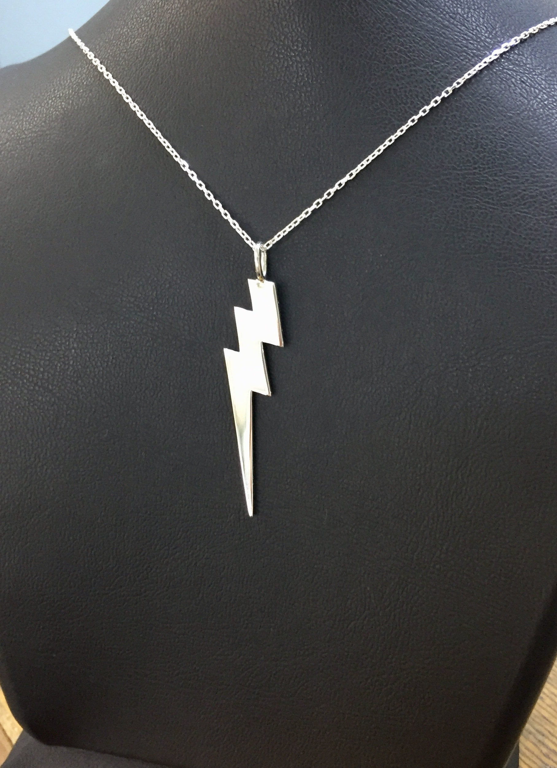 Lightning Necklace, Silver Lightning Bolt - Etsy