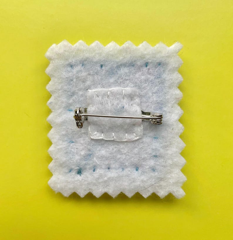 Hand Embroidered Felt Postage Stamp Pins - Etsy