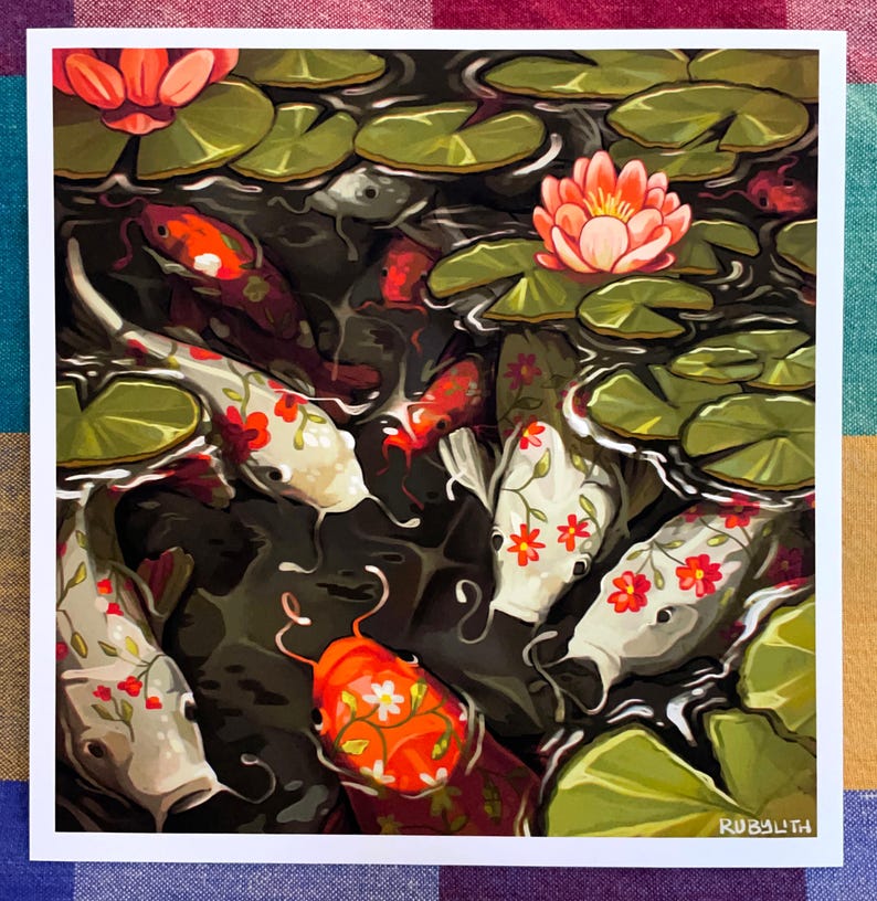 Koi Pond - Art Print - Etsy