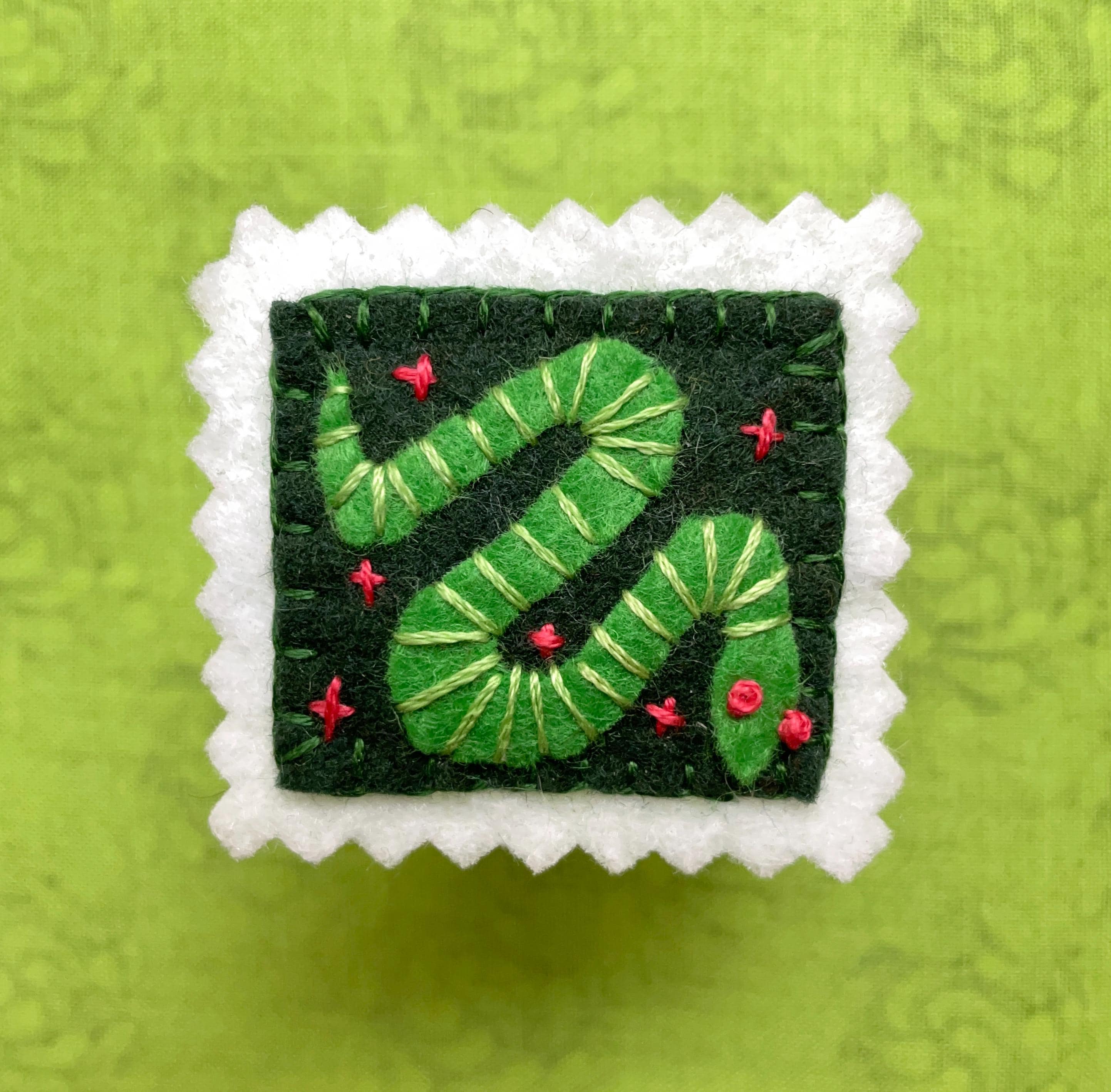 Hand Embroidered Felt Postage Stamp Pins - Etsy