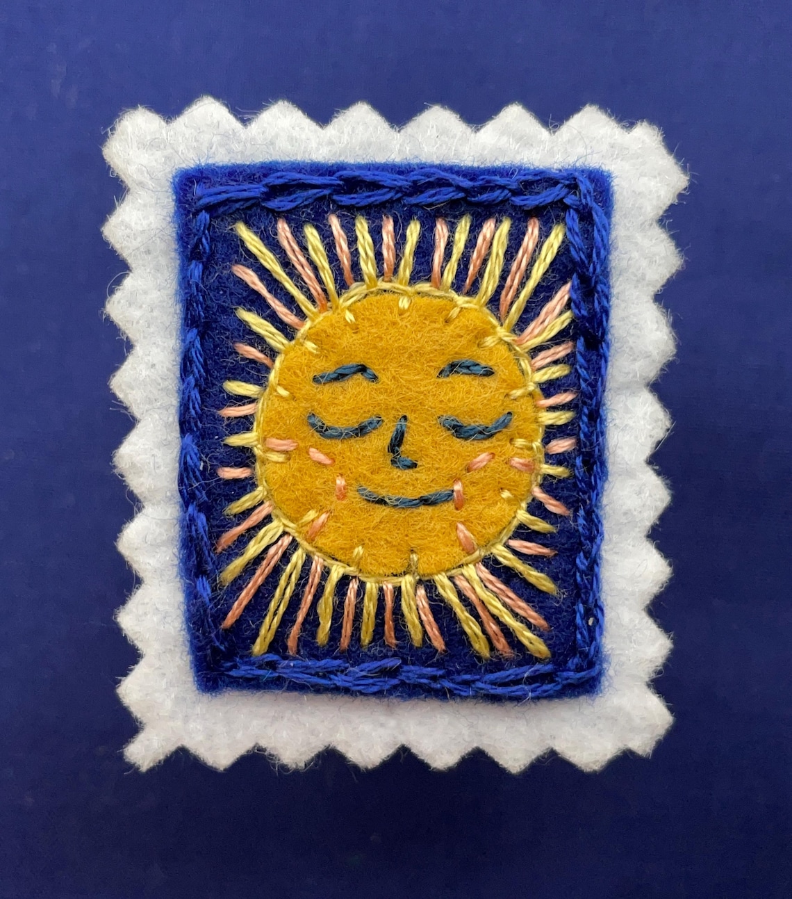 Hand Embroidered Felt Postage Stamp Pins - Etsy