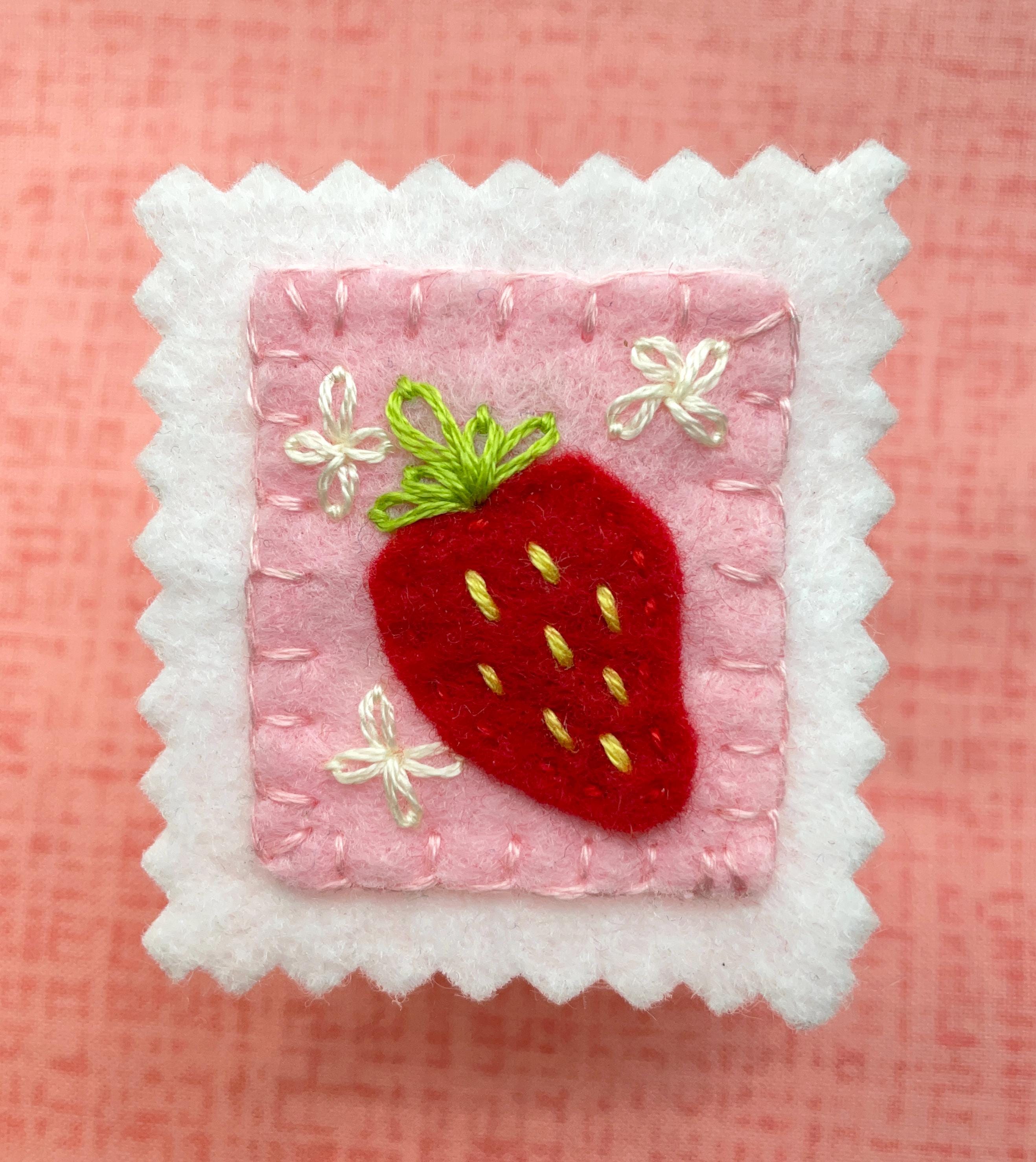 Hand Embroidered Felt Postage Stamp Pins - Etsy