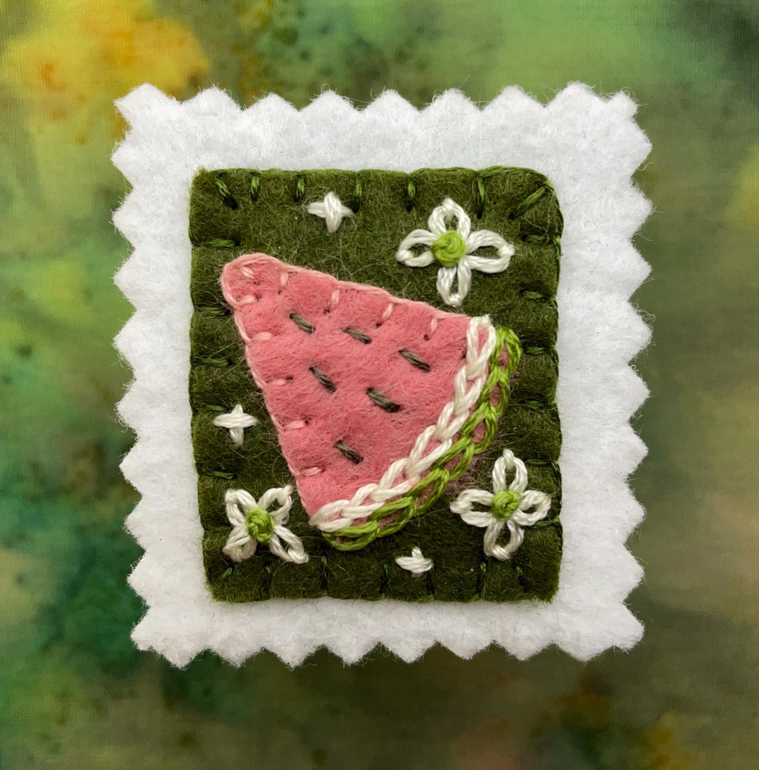 Hand Embroidered Felt Postage Stamp Pins - Etsy