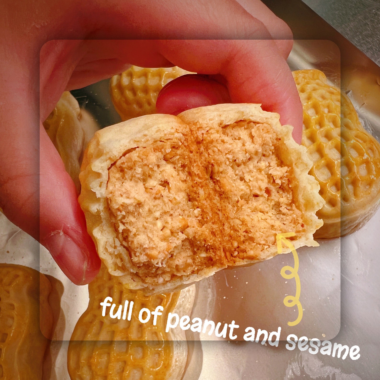 8pcs Fresh Made Hand Made Crisp Peanut-shaped Peanut Filling Puff Cake ...