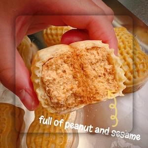 8pcs Fresh Made Hand Made Crisp Peanut-shaped Peanut Filling Puff Cake ...