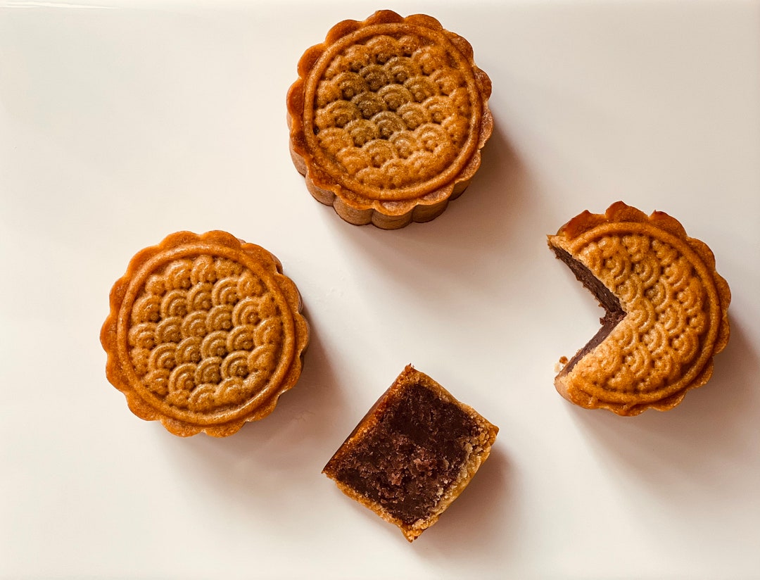 8pcs Fresh Made Mooncake Classic Red Bean Paste Vegan No Egg (over 35 ...