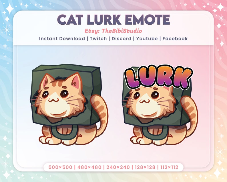 Cat in a Paper Bag Emote | Cat Lurk Emote | Twitch Emote | Discord ...