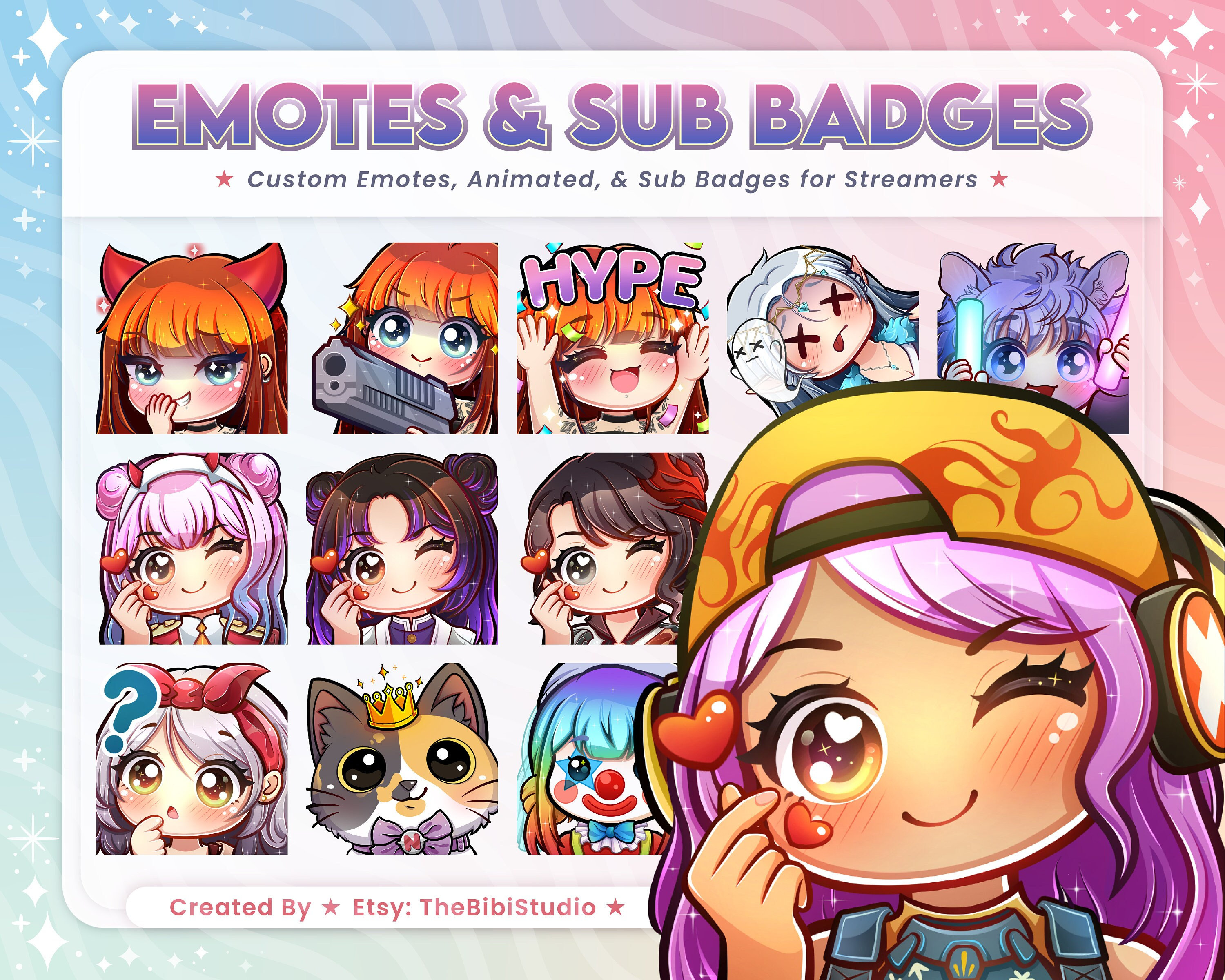 Custom Emotes for Streamer | Custom Emojis & Stickers for Twitch ...
