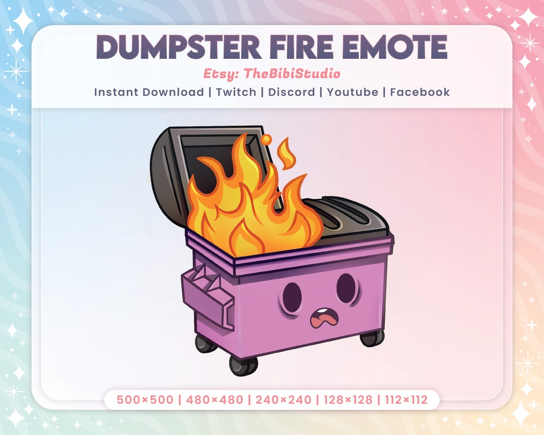 Dumpster Fire Emote | Twitch Emote | Discord Emote | Youtube Emote ...