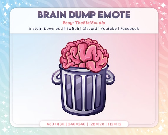 Brain Dump Emote Twitch Emote Discord Emote Youtube - Etsy