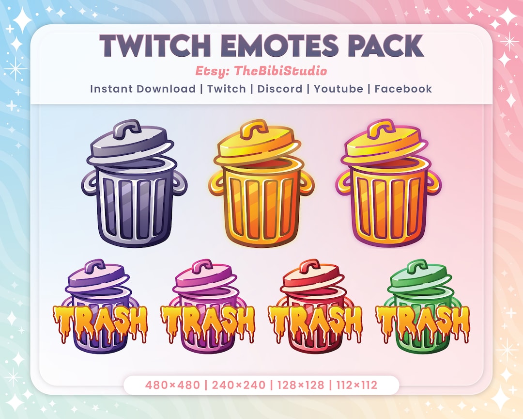Trash Bin Emote Pack | Twitch Emote | Discord Emote | Youtube Emote ...
