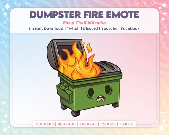 Dumpster Fire Emote Twitch Emote Discord Emote Youtube - Etsy