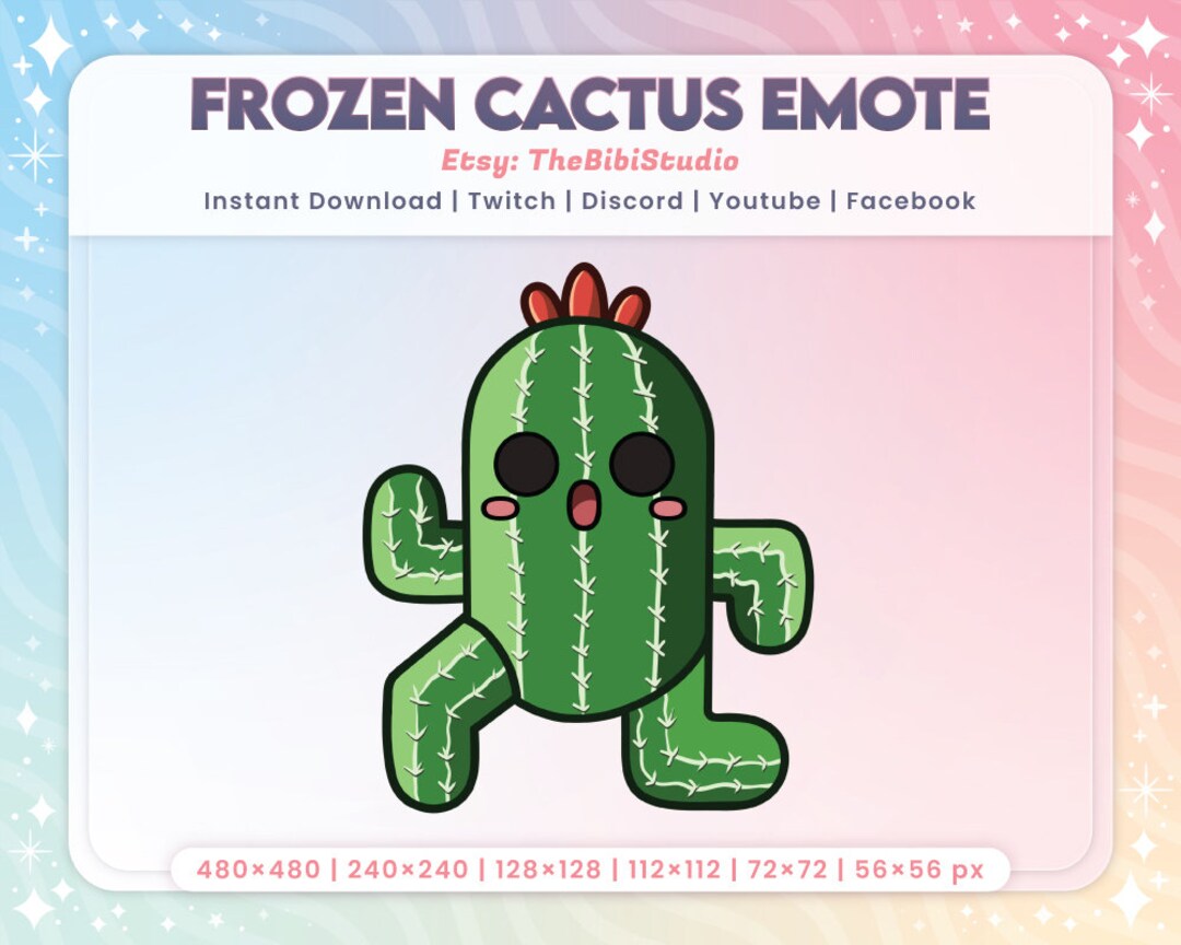 Frozen Cactus Emote | Twitch Emote | Discord Emote | Youtube Emote ...