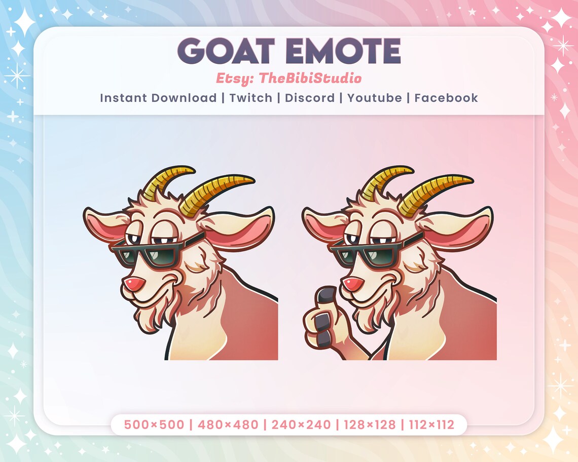 Goat Emote | Twitch Emote | Discord Emote | Youtube Emote | Facebook ...