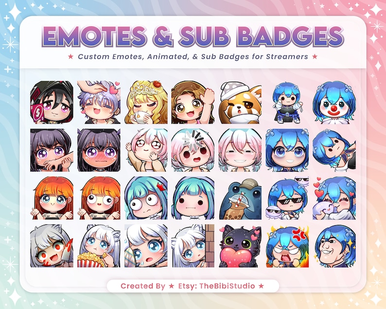 Custom Emotes for Streamer | Custom Emojis & Stickers for Twitch ...