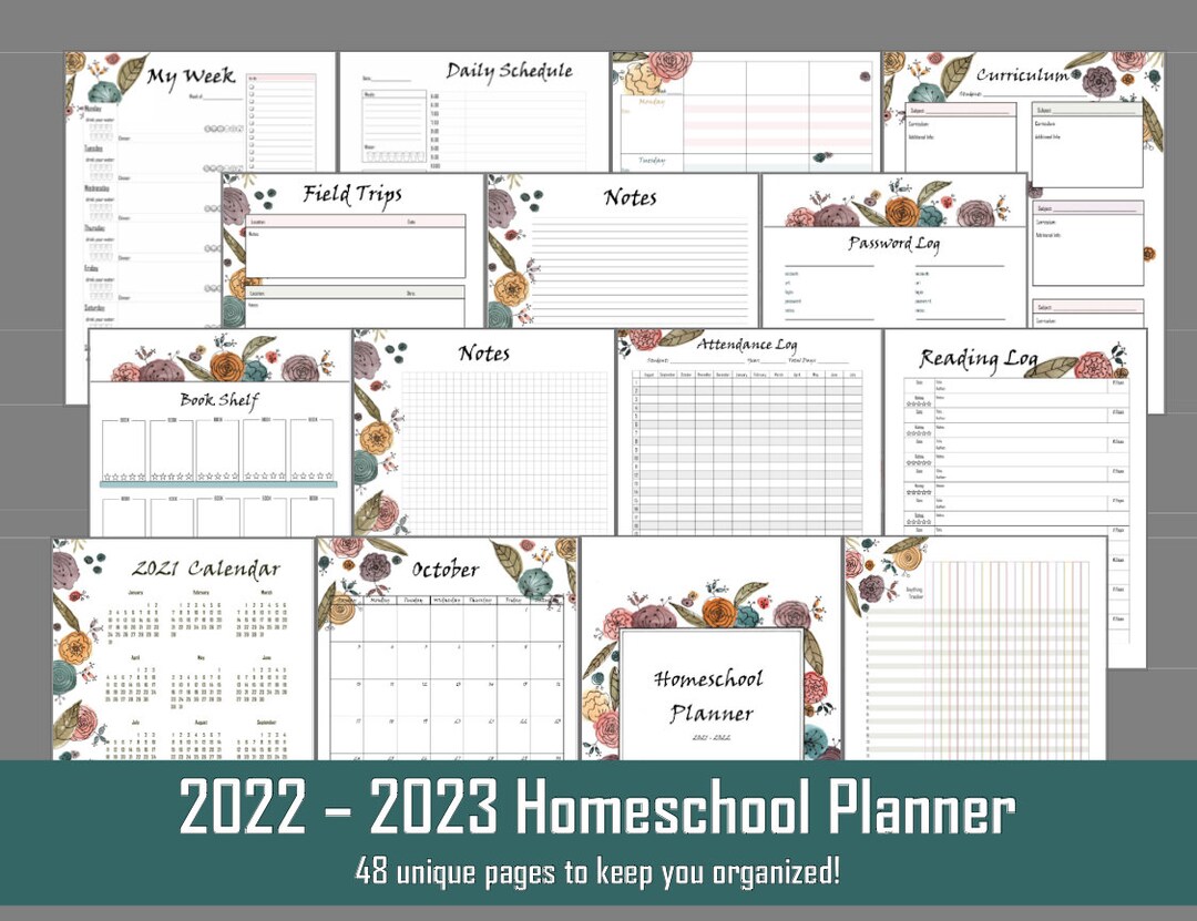 2022-2023 Homeschool Planner printable 52 Pages With - Etsy