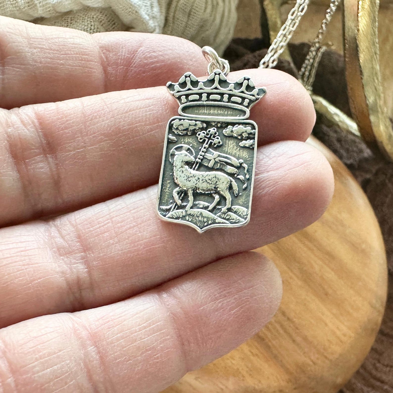 Lamb of God Agnus Dei CHRISTIAN Pendant Sterling Silver 14K or Gold ...