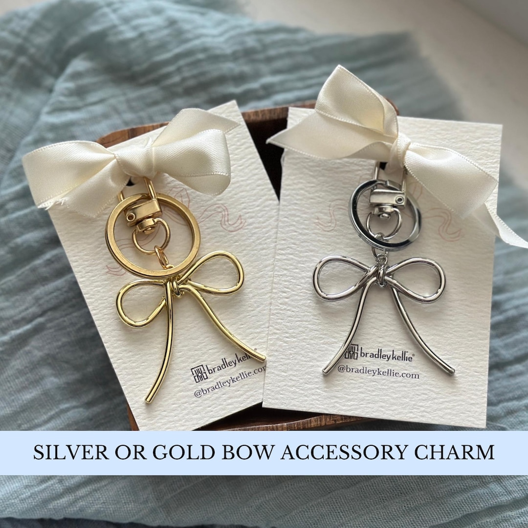 Bow Gold Keychain Bow Keychain Crossbody Charm Tumbler Charm Bow ...