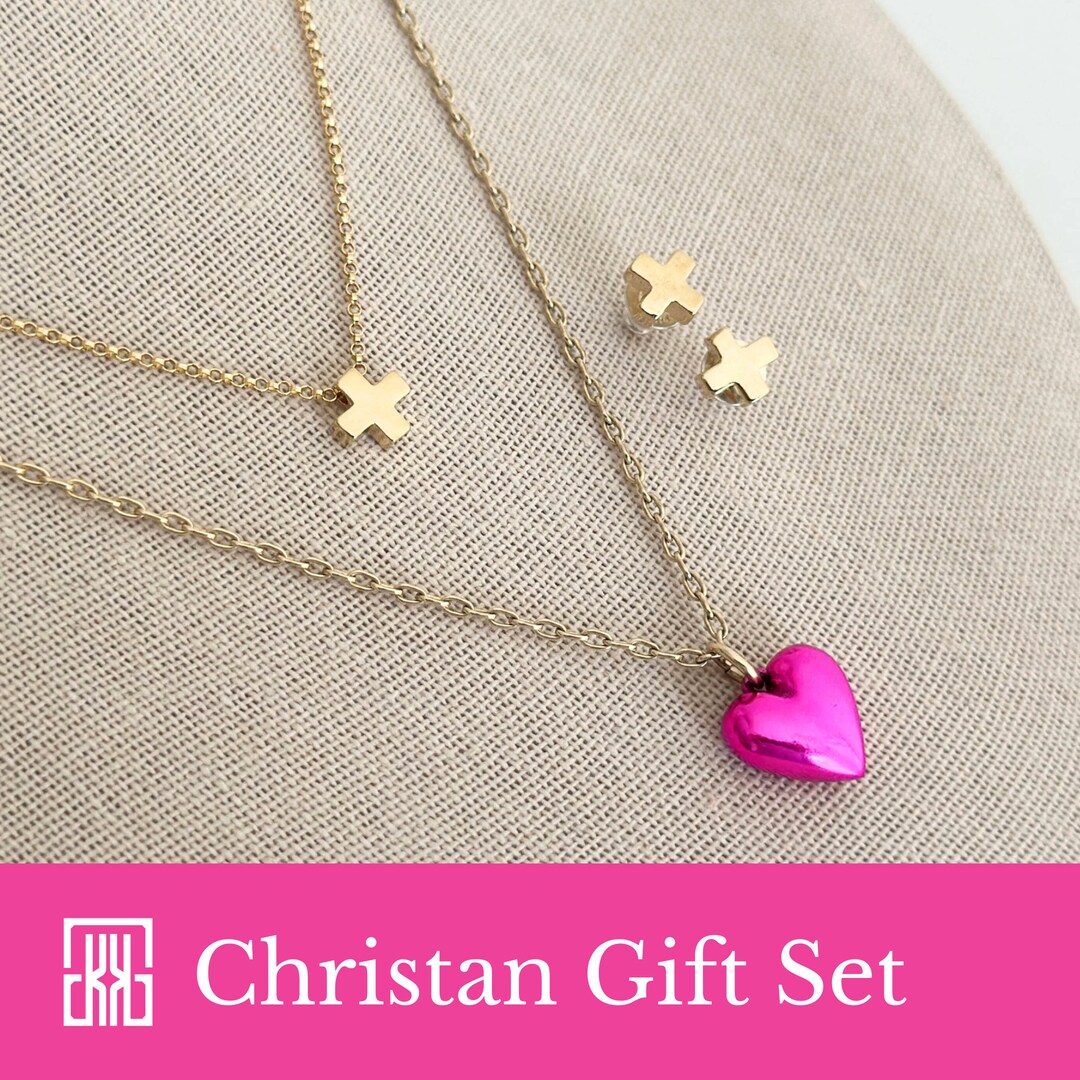 Chrisitan Jewelry for Women Necklace Faith Gift Set for Daughter Cross ...