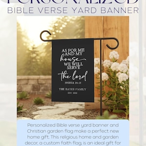 Personalized Bible Verse Yard Banner Christian Garden Flag New Home ...