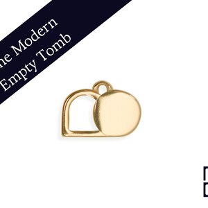 Modern EMPTY TOMB Charm Necklace in Sterling Silver or Gold Overlay ...