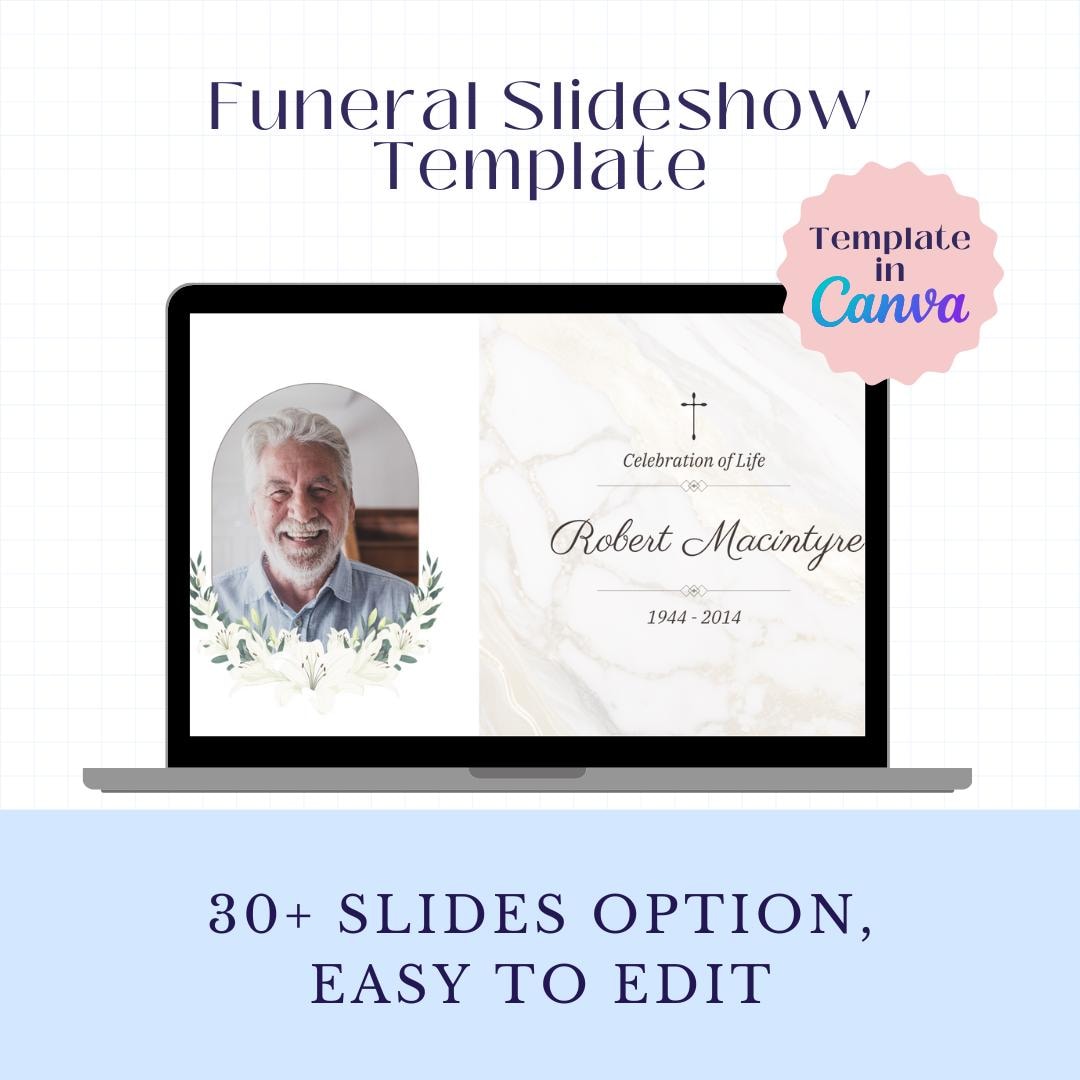 Christian Funeral Template Classic Funeral Canva Video Slideshow ...