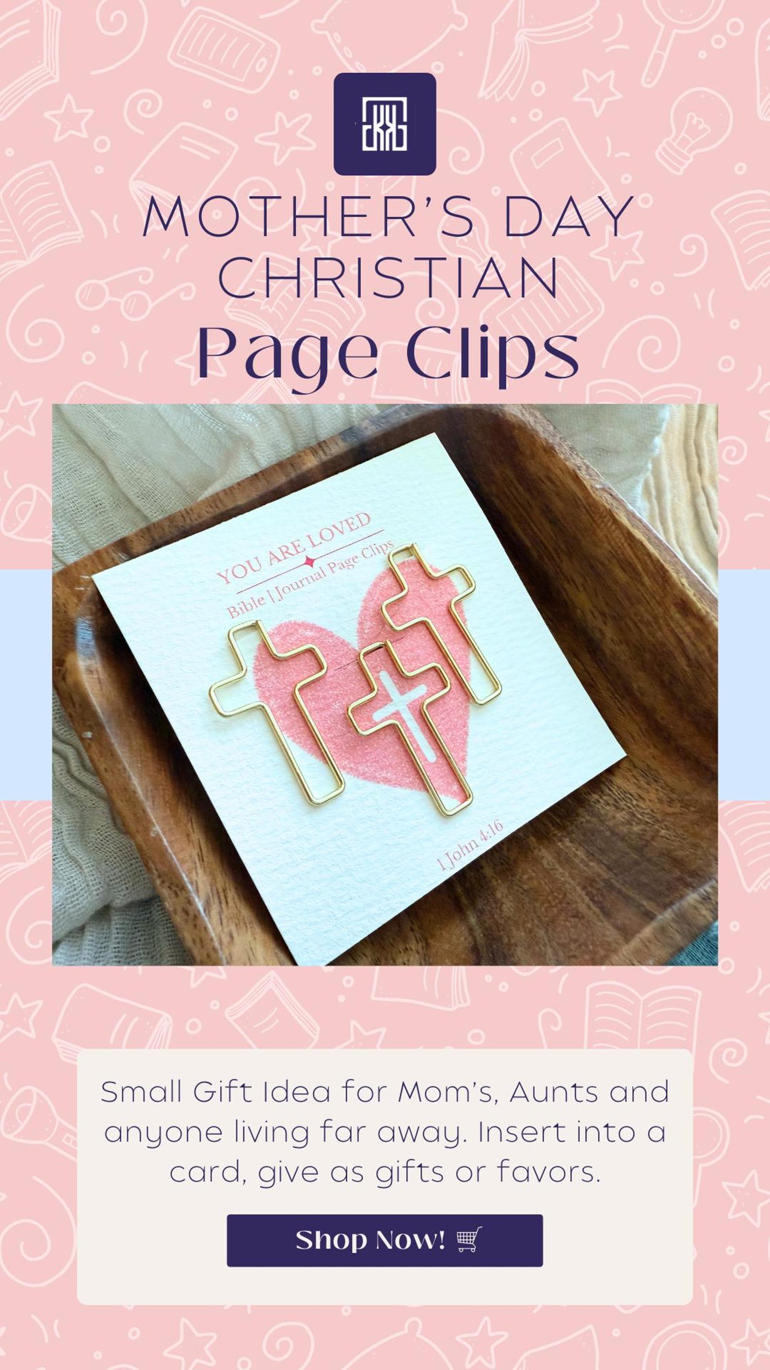 Mother's Day Cross Paper Clips Bible Journal Christian Office Supply ...