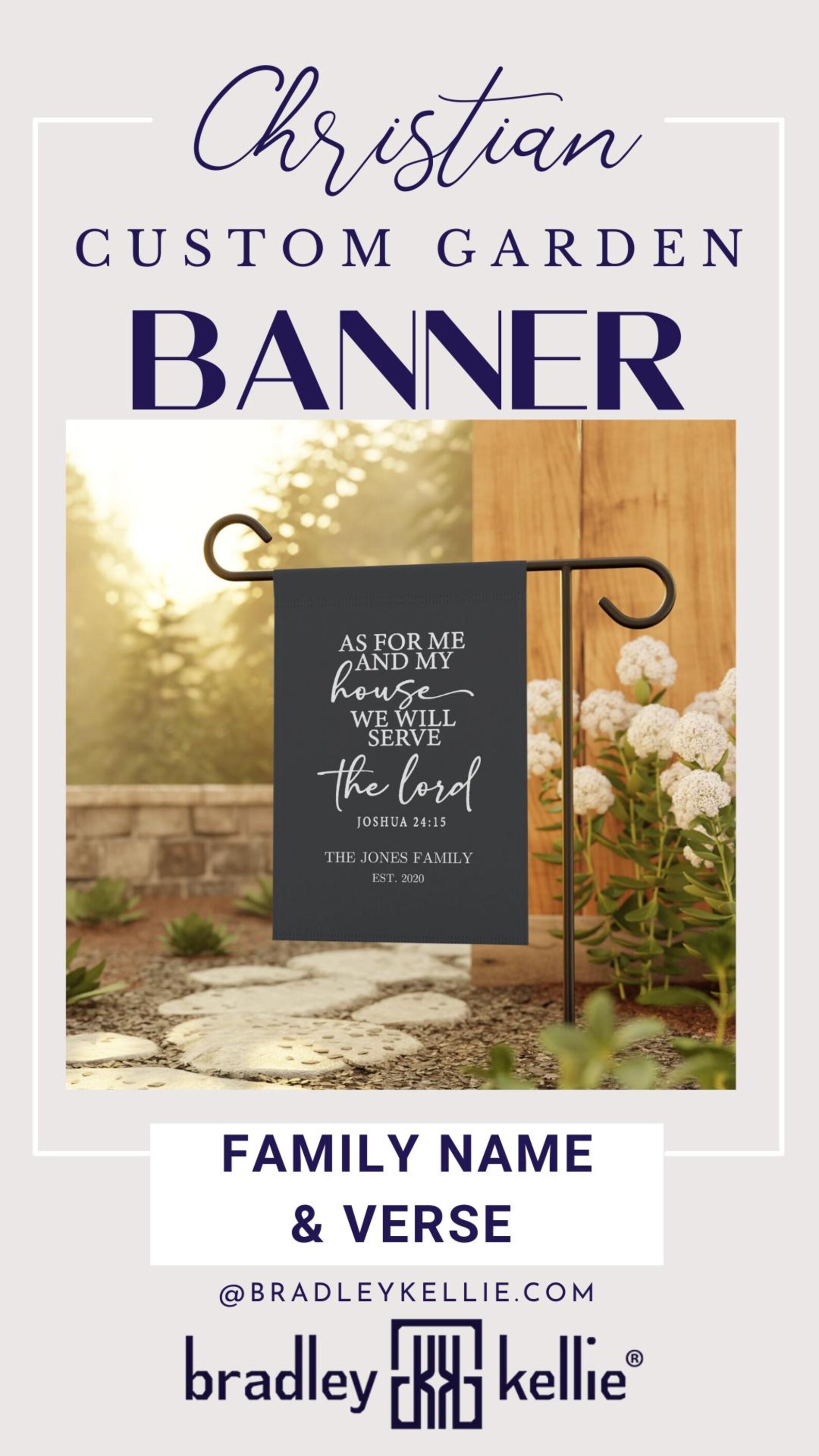 Personalized Bible Verse Yard Banner Christian Garden Flag New Home ...