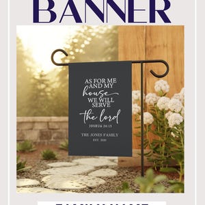 Personalized Bible Verse Yard Banner Christian Garden Flag New Home ...