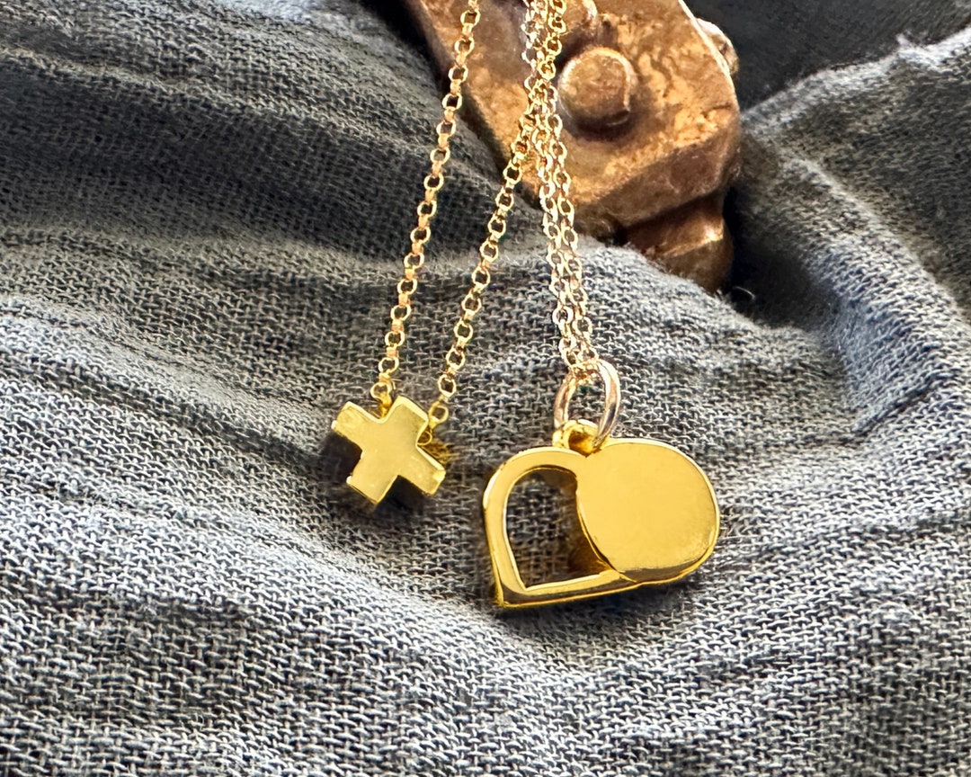 Modern EMPTY TOMB Necklace and Christian Cross Sterling Silver or Gold ...