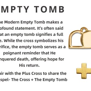 Modern EMPTY TOMB Charm Necklace in Sterling Silver or Gold Overlay ...